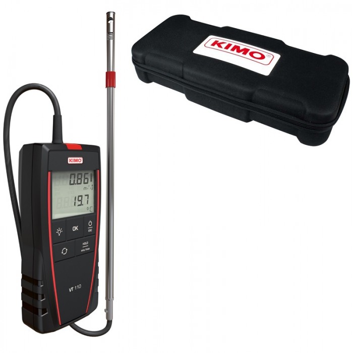 Termoanemometro serie Kimo VT110 e VT115 dotati di sonda a filo caldo ...